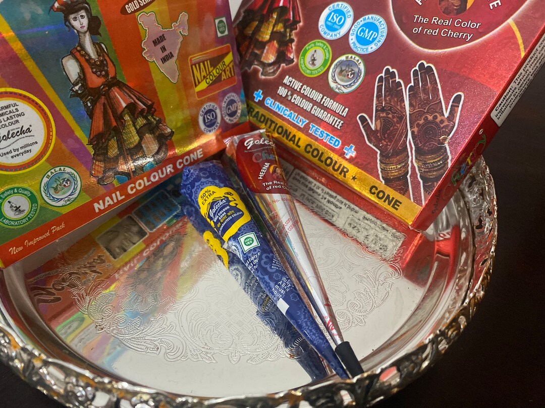 Blue & Cherry Red Henna Cones - Etsy