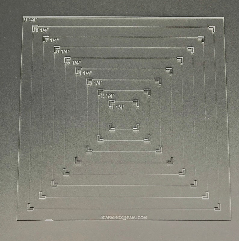 Square Ruler up to 9 Inches With Seam Allowance Built in on a | Etsy