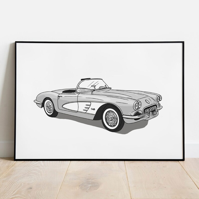 Custom Car Illustration Line Drawing Gifts for Him - Etsy Australia