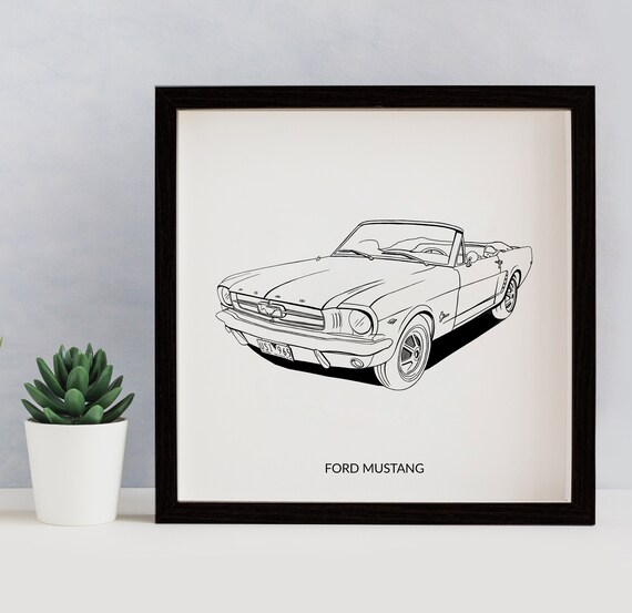 Custom Car Illustration Line Drawing Gifts for Him | Etsy Australia