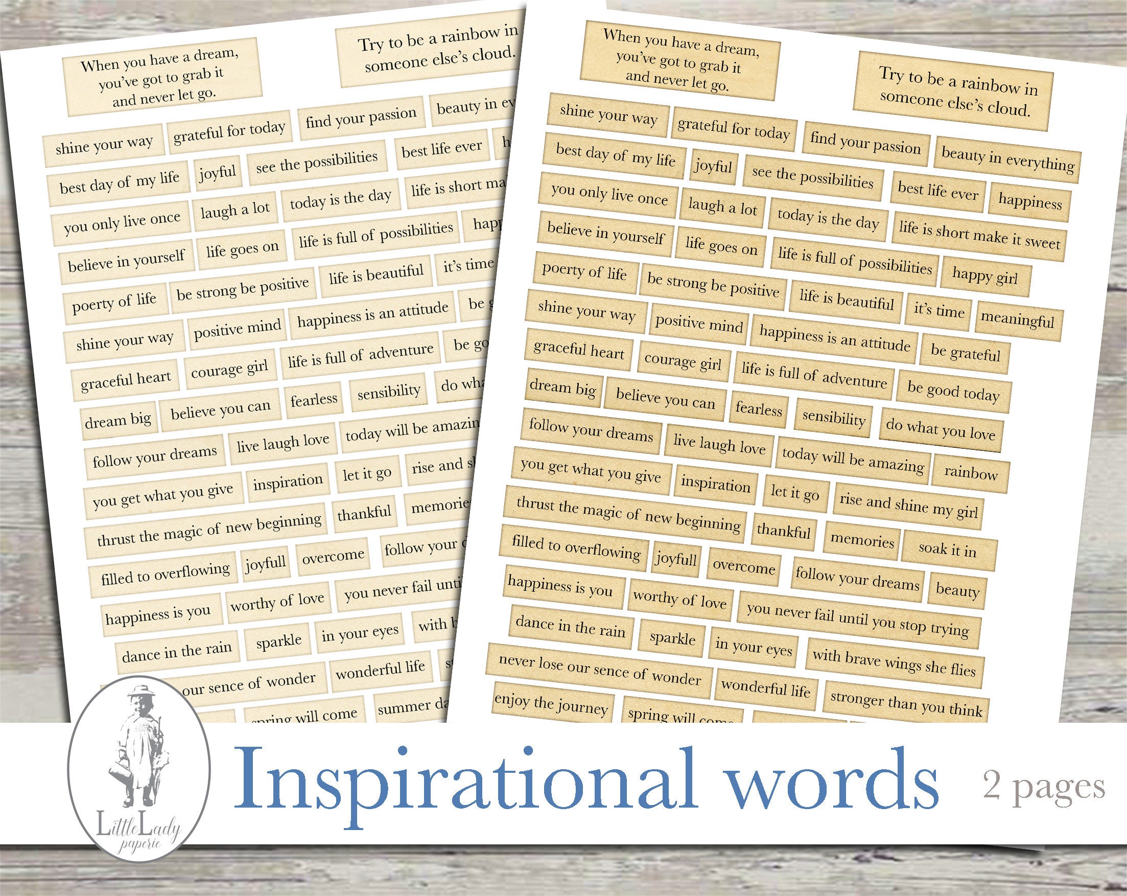Label Words Printable Words Junk Journaling Ephemera Words Scrapbooking ...
