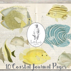 Nautical Journal Pages Nautical Junk Journal Notebook Pages Sea Fish ...