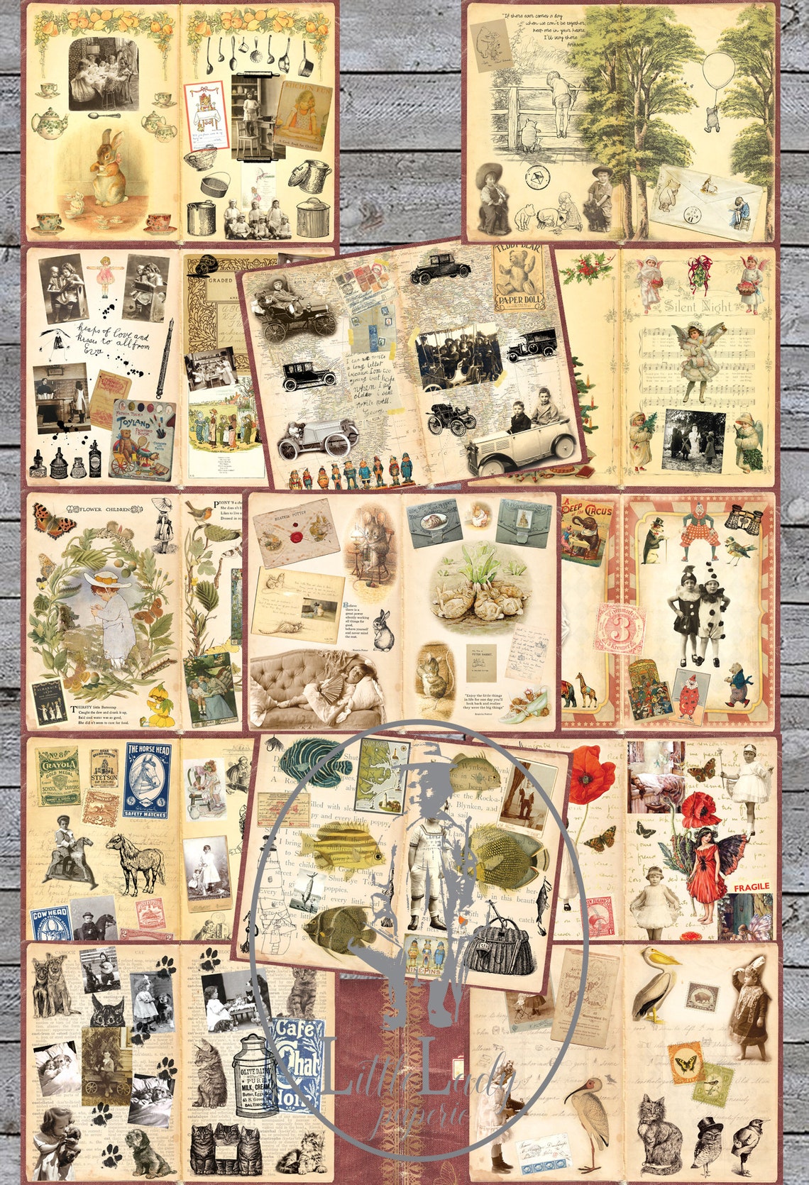 Junk Journal Printable Ephemera Digital Journal Children Paper | Etsy