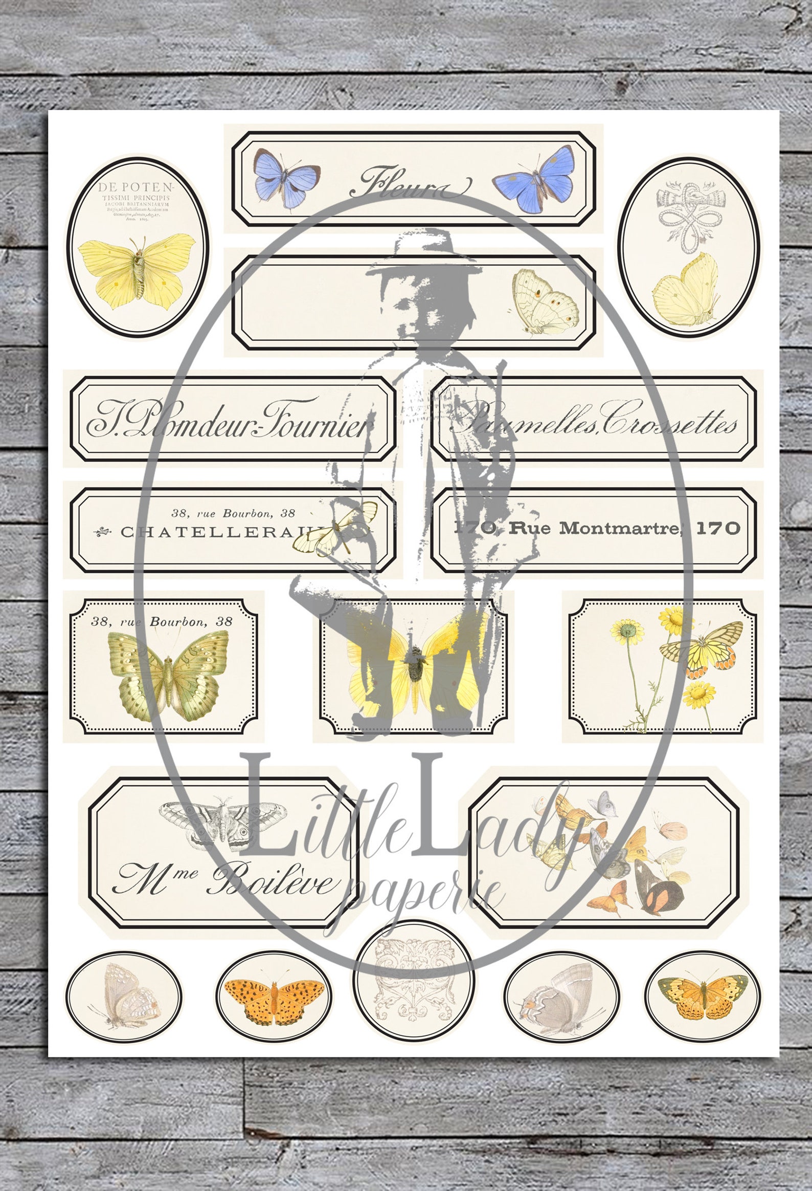 Digital Labels Digital Butterfly Junk Journal Label Journal - Etsy