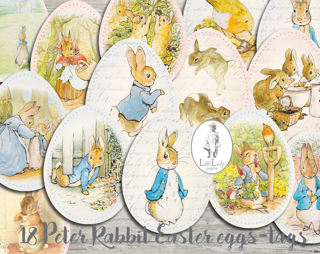Peter Rabbit Easter Gift Tag Digital Peter Rabbit Easter Egg Printable ...