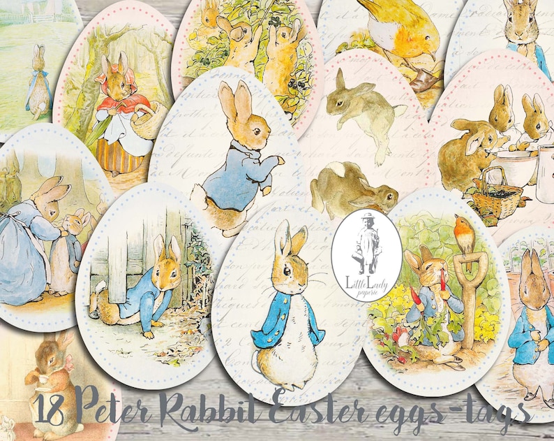 Peter Rabbit Easter Gift Tag Digital Peter Rabbit Easter Egg - Etsy