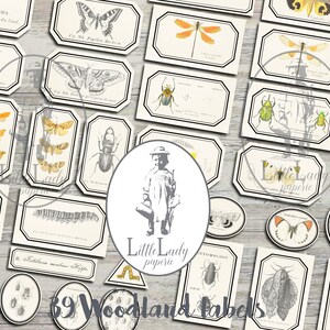 Digital Labels Junk Journal Science Label Digital Woodland Label ...