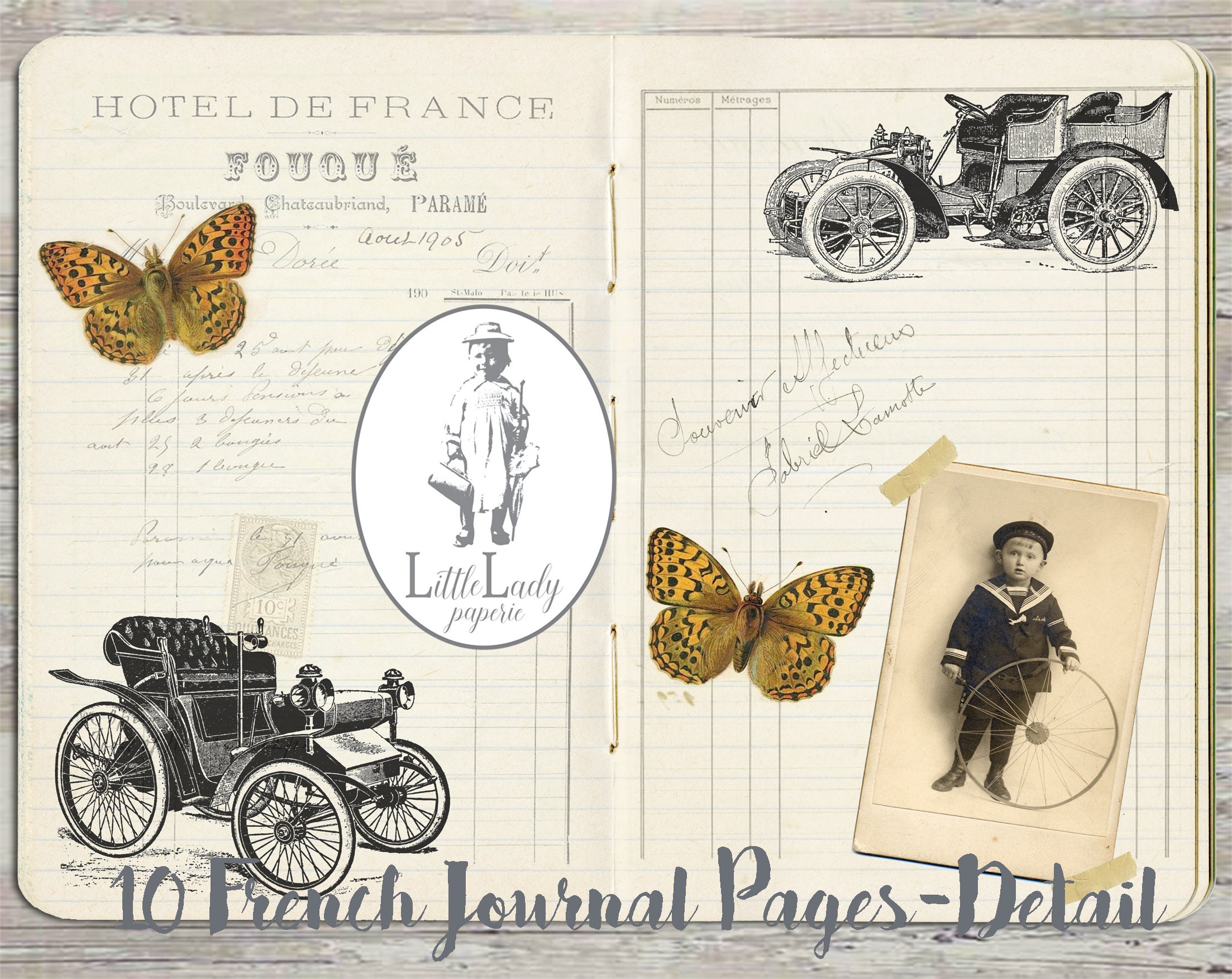 French Journal Pages French Steampunk Collage Sheet Scrapbooking Paris ...