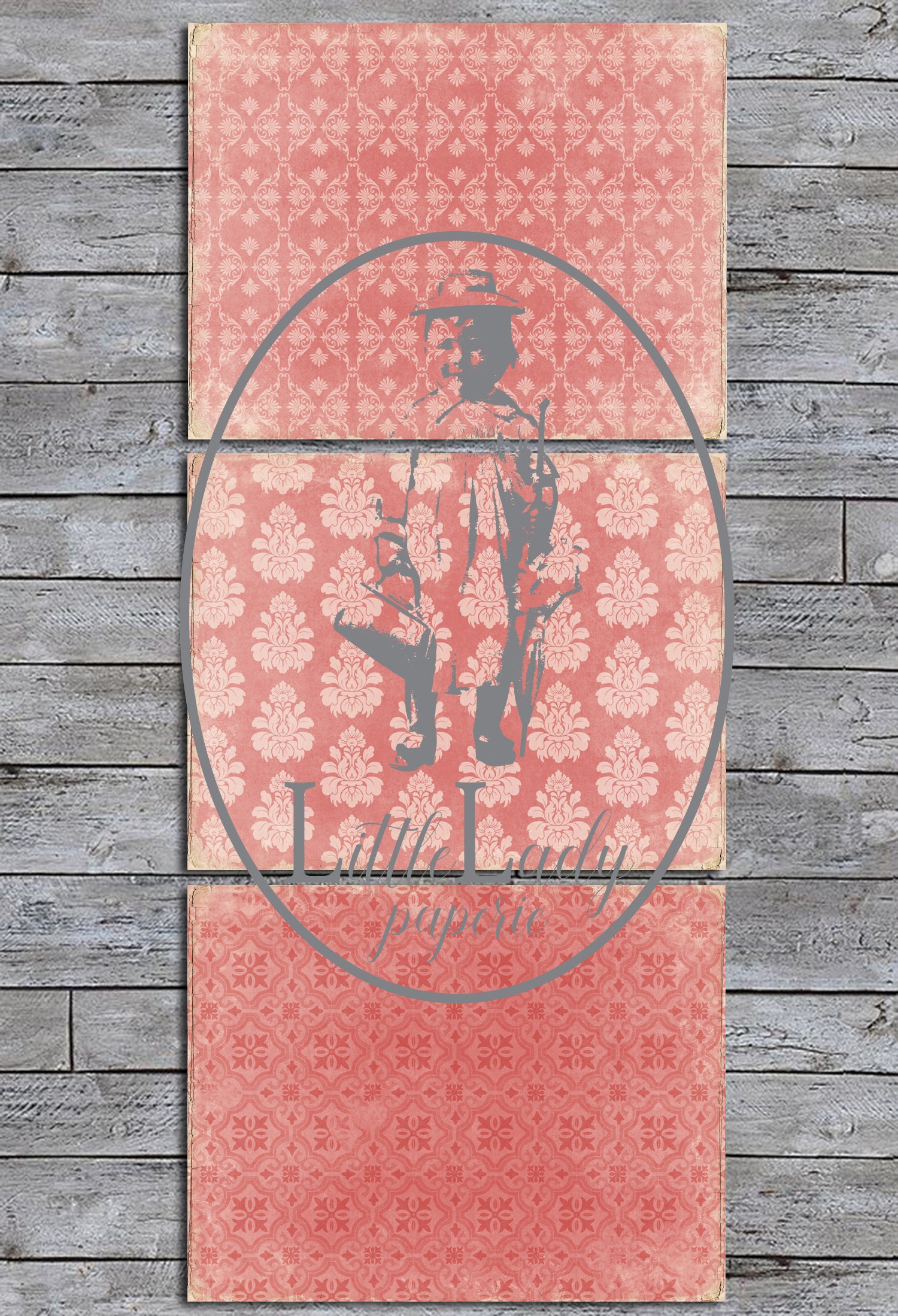 Victorian Red Patten Junk Journal Digital Pages Red Damask - Etsy