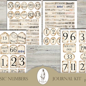 Basic Numbers Digital Labels Digital Junk Journal Numbers Printable ...