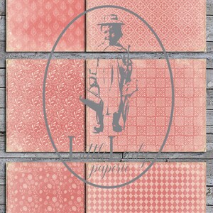 Victorian Red Patten Junk Journal Digital Pages Red Damask Journal ...