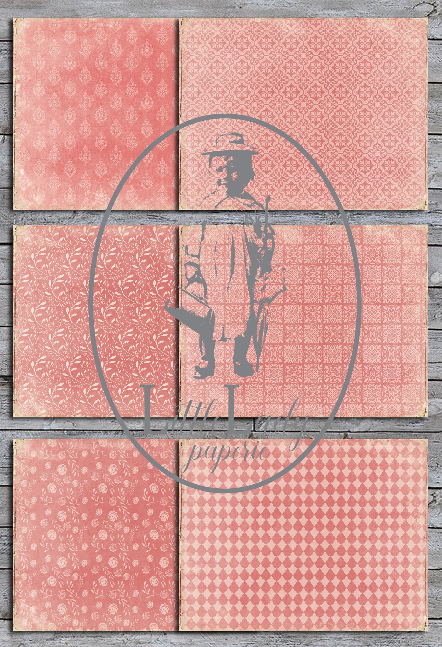 Victorian Red Patten Junk Journal Digital Pages Red Damask - Etsy