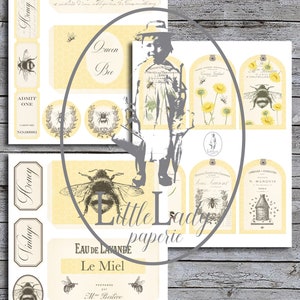 Bee Junk Journal Digital Bee Journal Kit Bees Collage Sheet Bee ...