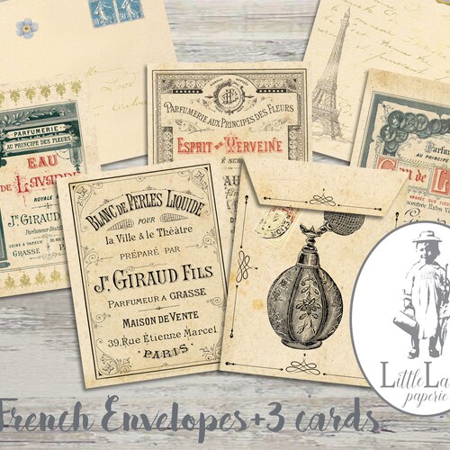 French Journal Digital French Ephemera Envelops French Collage - Etsy