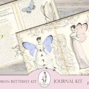 Victorian Butterfly Journal Kit Digital Victorian Butterfly Ballerina ...