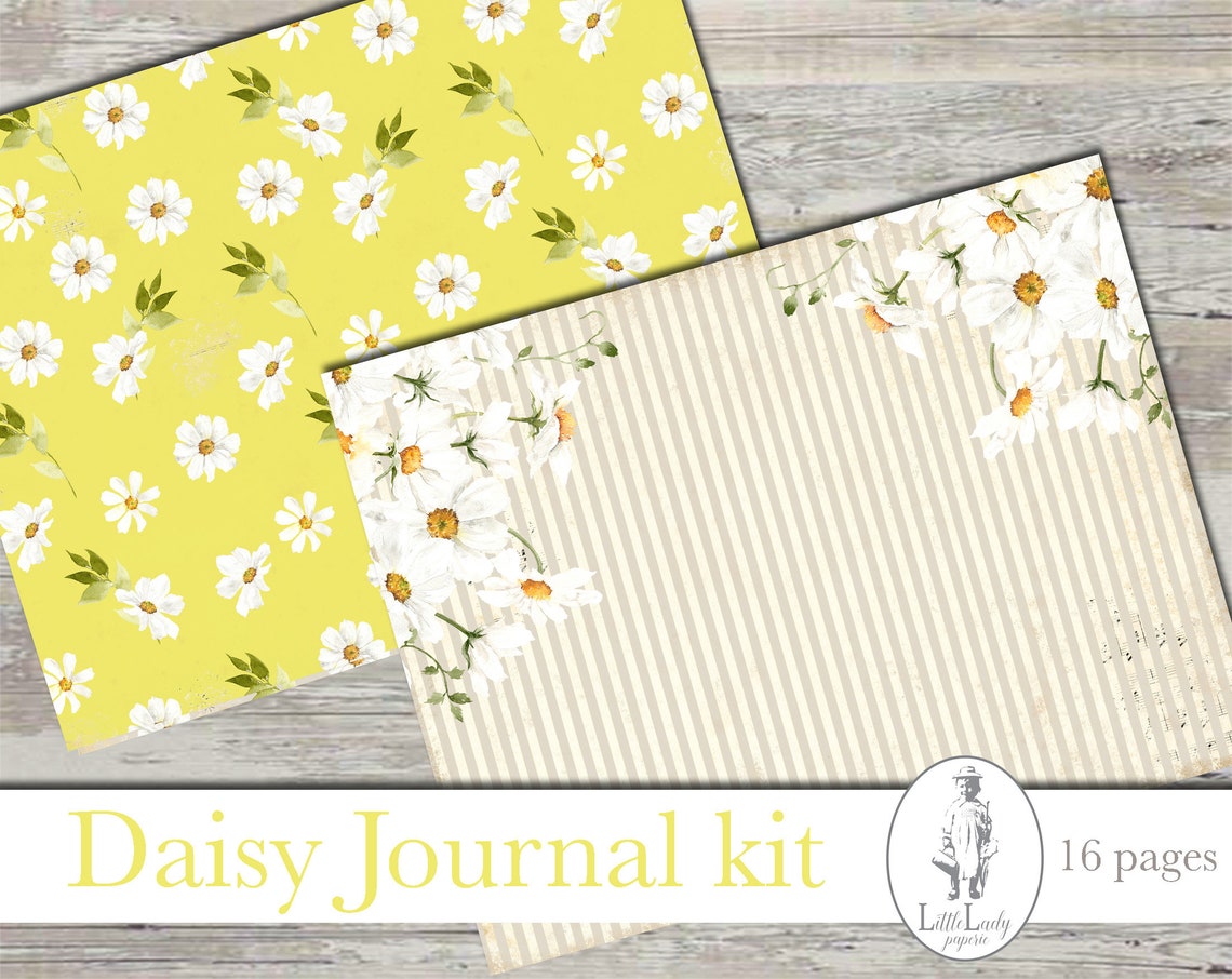 Daisy Junk Journal Digital Kit Daisy Botanical Junk Journal - Etsy