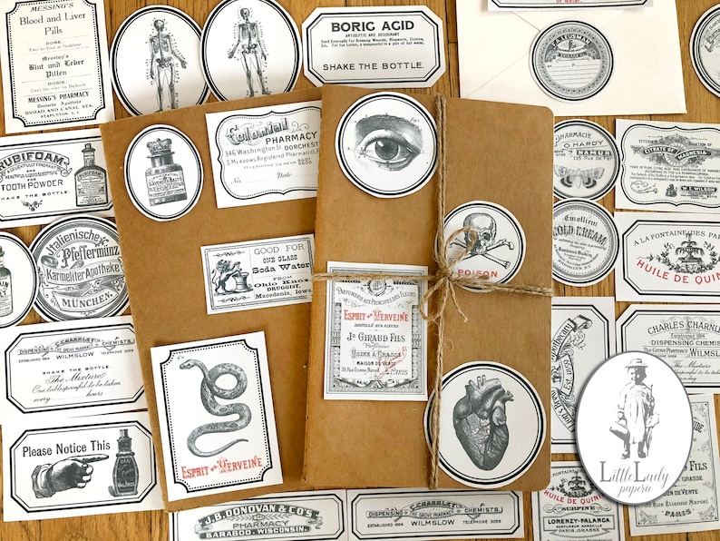 Vintage Apothecary Labels - Printable Medical Ephemera (digital ...