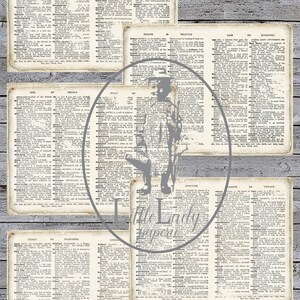 Dictionary Junk Journal Pages Printable Dictionary Scrapbooking Digital ...