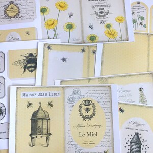 Bee Junk Journal Digital Bee Journal Kit Bees Collage Sheet Bee ...