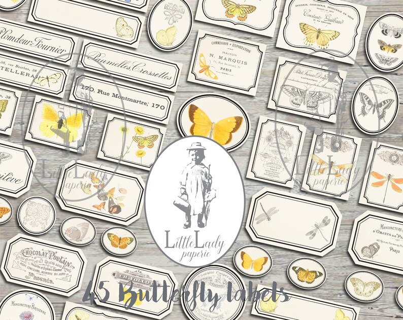 Digital Labels Digital Butterfly Junk Journal Label Journal - Etsy