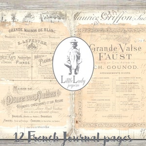 French Journal Pages Ephemera Paris Digital Journal Pages Journal Paper ...