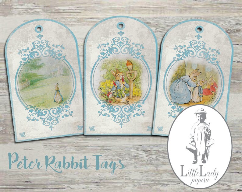 Vintage Peter Rabbit Gift Tags Labels Printable Tags Paper - Etsy