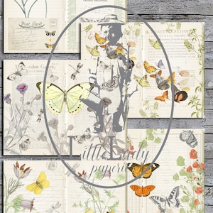 Butterfly Journal Pages Printable Scrapbooking Junk Journal Collage ...