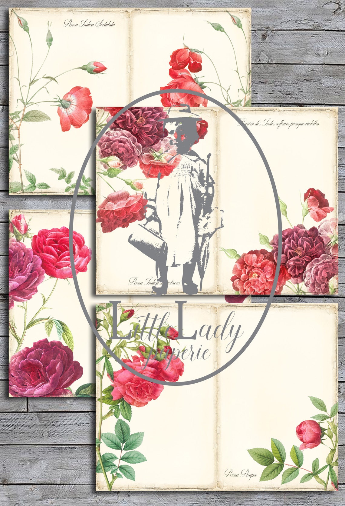 Roses Junk Journal Digital Red Rose Journal Pages Rose - Etsy