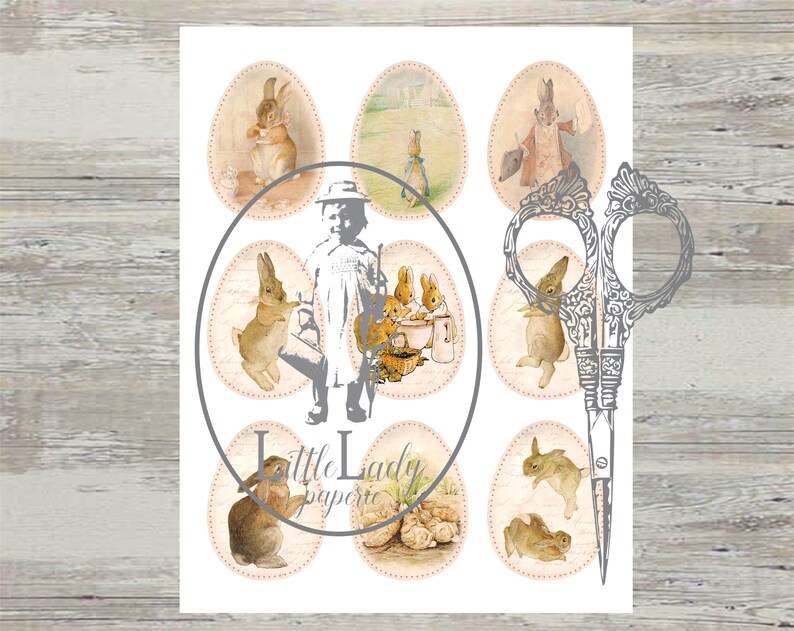 Peter Rabbit Easter Gift Tag Digital Peter Rabbit Easter Egg Printable ...