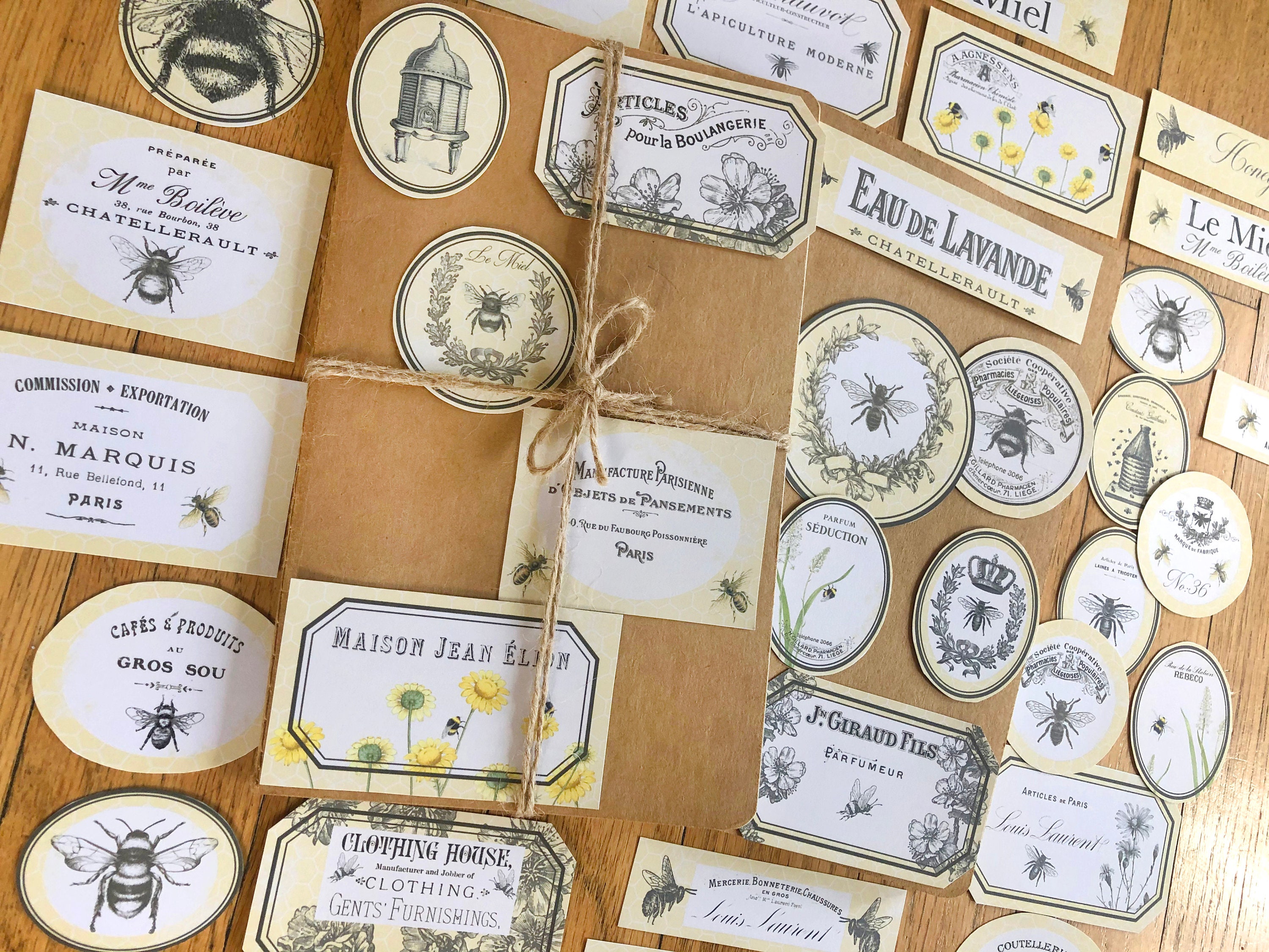 Digital Bee Labels Junk Journal Digital Bee Labels Printable - Etsy