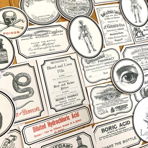 Digital Labels Digital Junk Journal Apothecary Medical Labels - Etsy