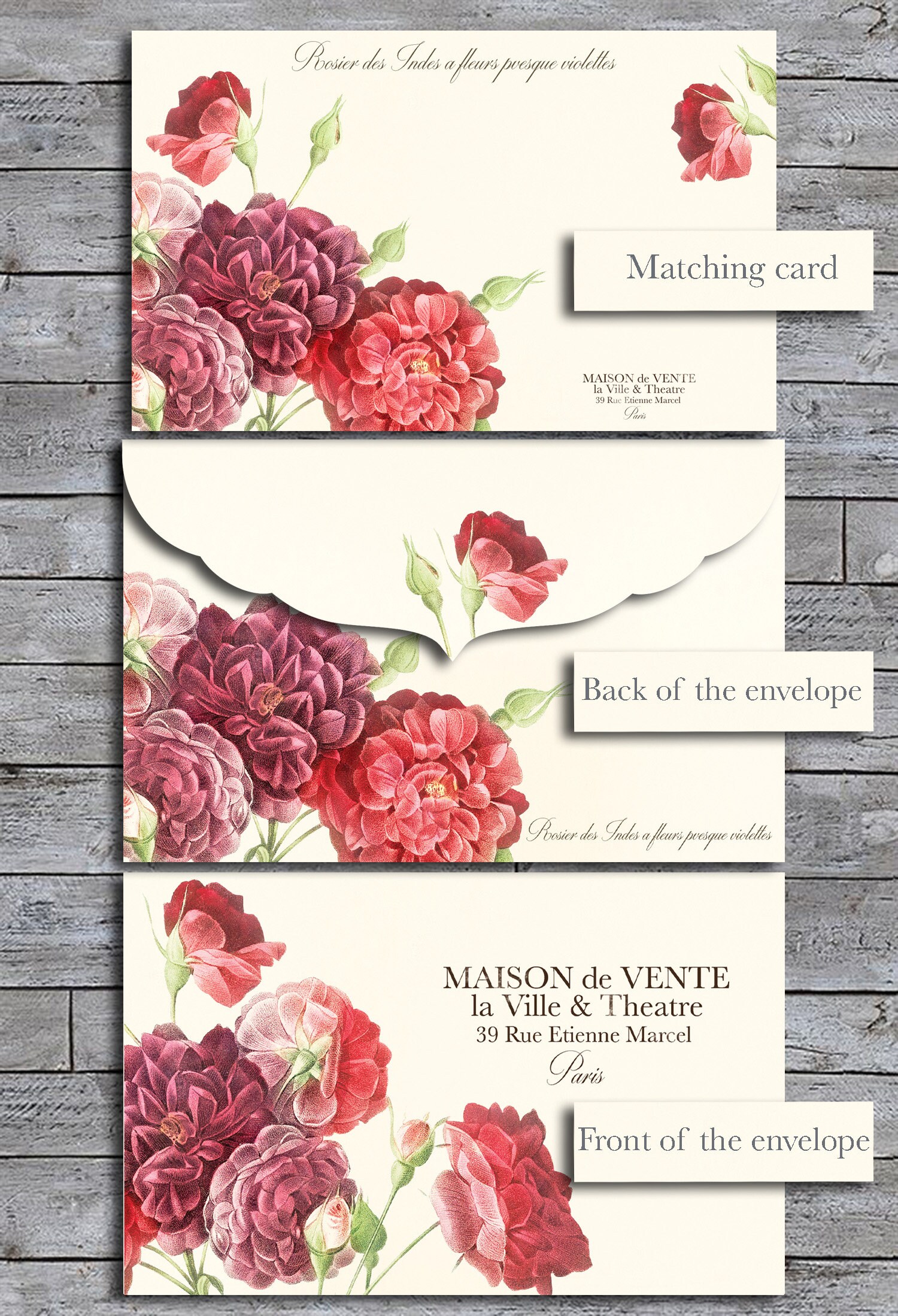 Rose Junk Journal Digital Envelopes Rose Envelopes Printable | Etsy