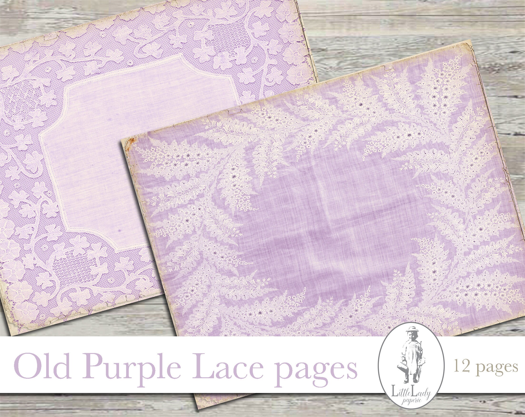 Lace Purple Junk Journal Digital Lace Victorian Purple Junk - Etsy