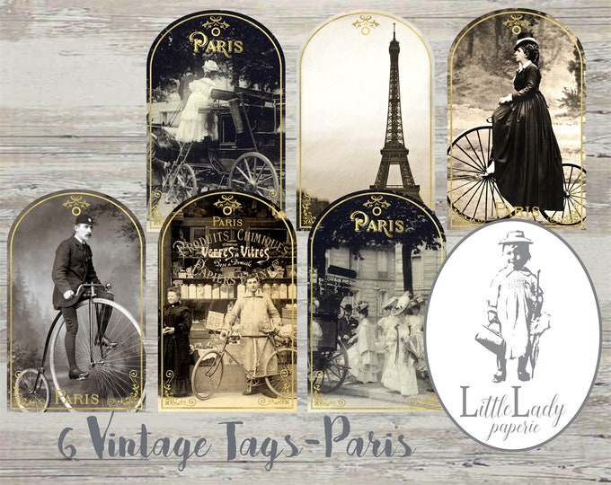 French Ephemera Printable Gift Tags Journaling Cards Paris Scrapbooking ...