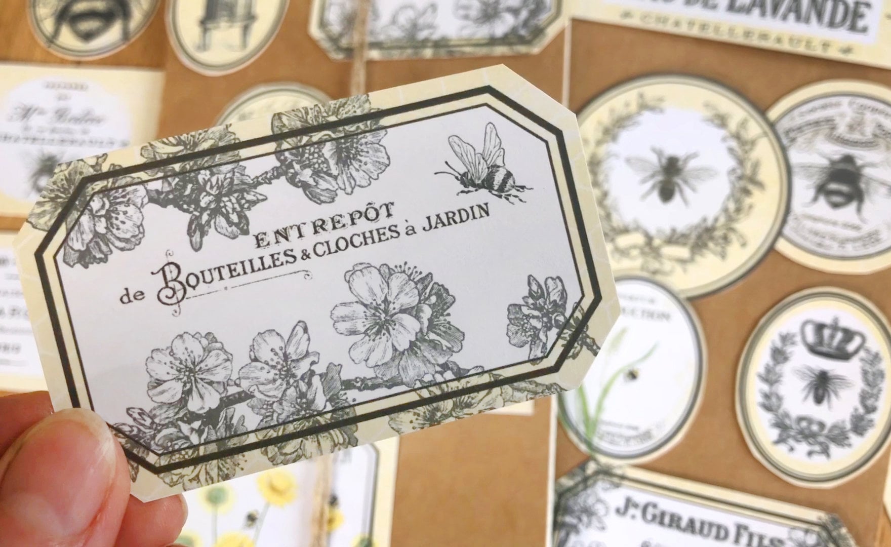 Digital Bee Labels Junk Journal Digital Bee Labels Printable Bee Book ...