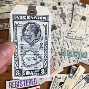 Postal Labels Printable Postal Tags Digital Mini Labels Postcard Stamps ...