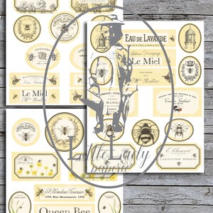 Digital Bee Labels Junk Journal Digital Bee Labels Printable Bee Book ...