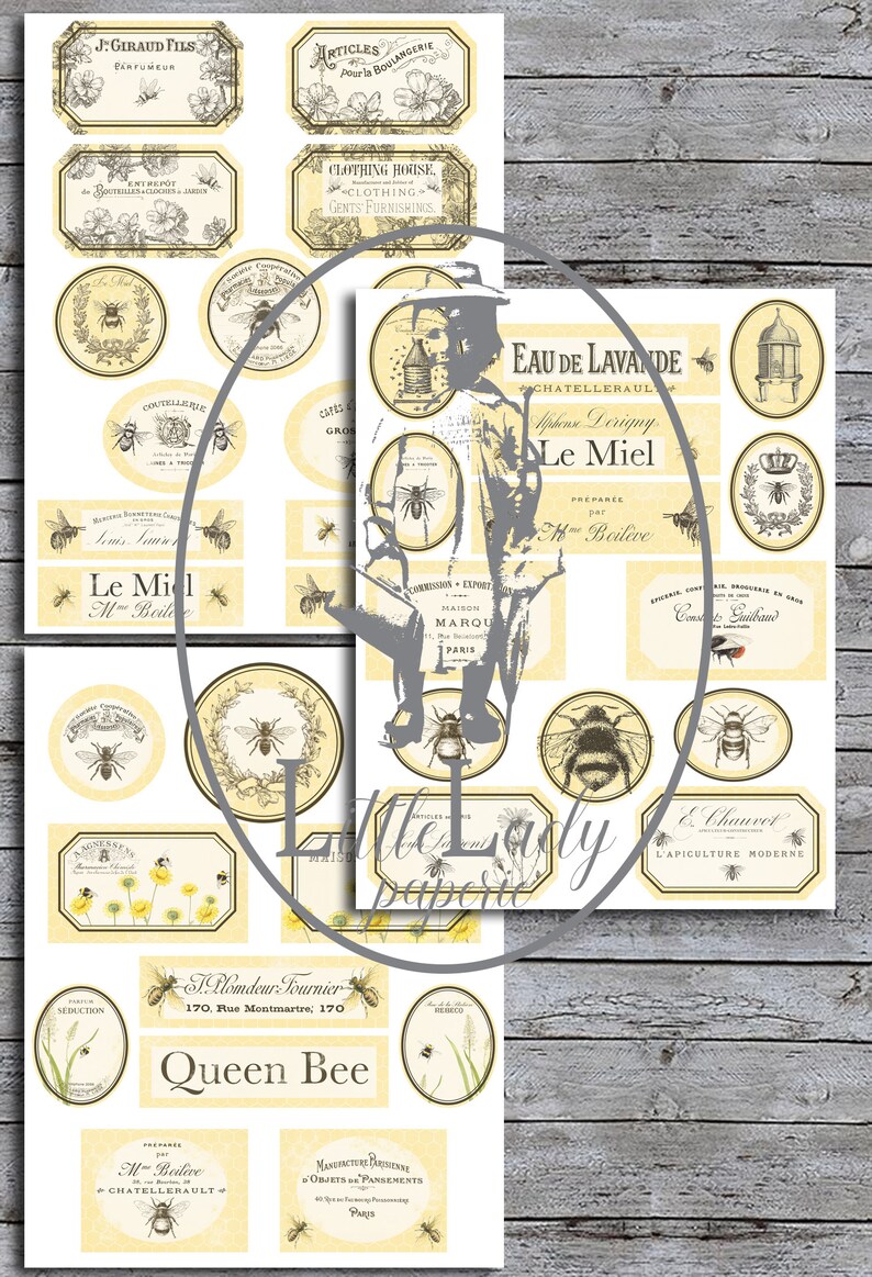 Digital Bee Labels Junk Journal Digital Bee Labels Printable - Etsy