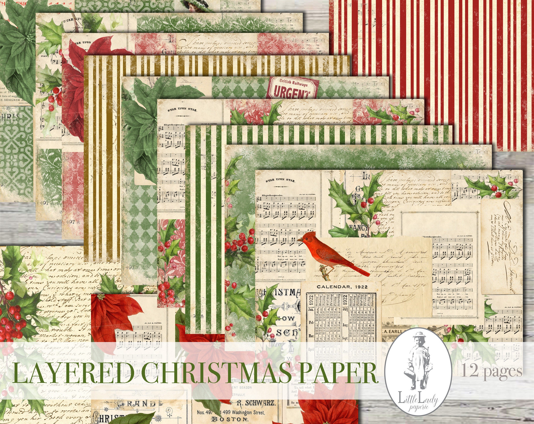 Christmas Junk Journal, Junk Journal Kit Digital Junk Journal Junk ...