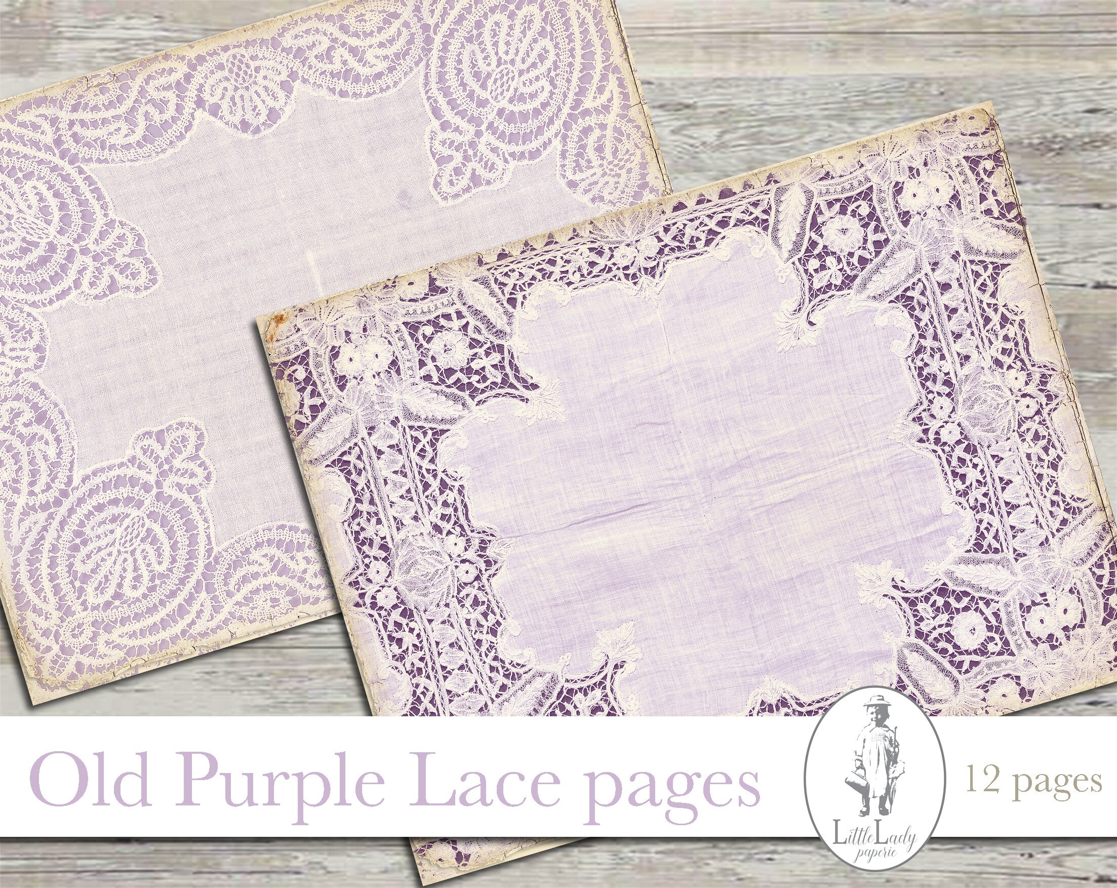 Lace Purple Junk Journal Digital Lace Victorian Purple Junk - Etsy