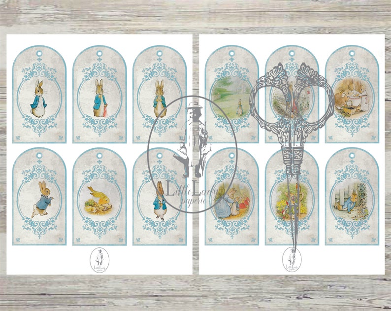 Vintage Peter Rabbit Gift Tags Labels Printable Tags Paper - Etsy