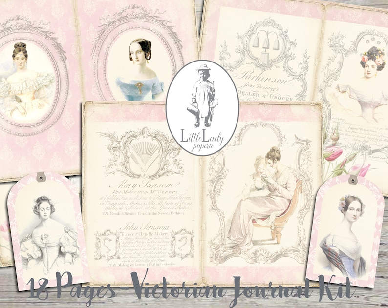 Victorian Junk Journal Kit Printable Victorian Jane Austen - Etsy