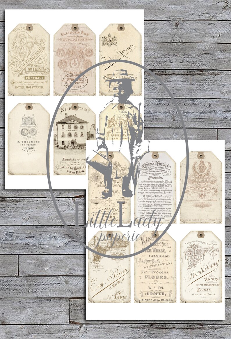 Vintage Victorian Tags Digital Journal Crafting Collage Sheet - Etsy
