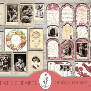 Valentine Junk Journal Digital Heart Pockets Valentine Junk Journal Kit ...