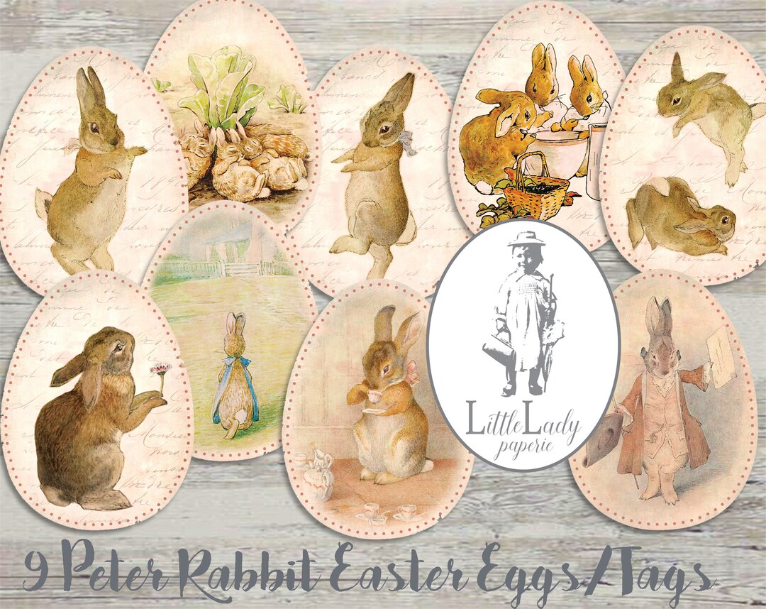 Peter Rabbit Easter Gift Tag Digital Peter Rabbit Easter Egg Printable ...