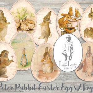 Peter Rabbit Easter Gift Tag Digital Peter Rabbit Easter Egg Printable ...