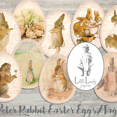 Peter Rabbit Easter Gift Tag Digital Peter Rabbit Easter Egg - Etsy