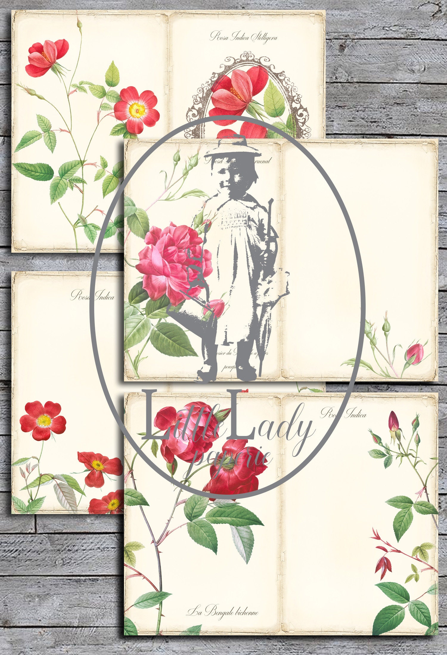 Roses Junk Journal Digital Red Rose Journal Pages Rose - Etsy
