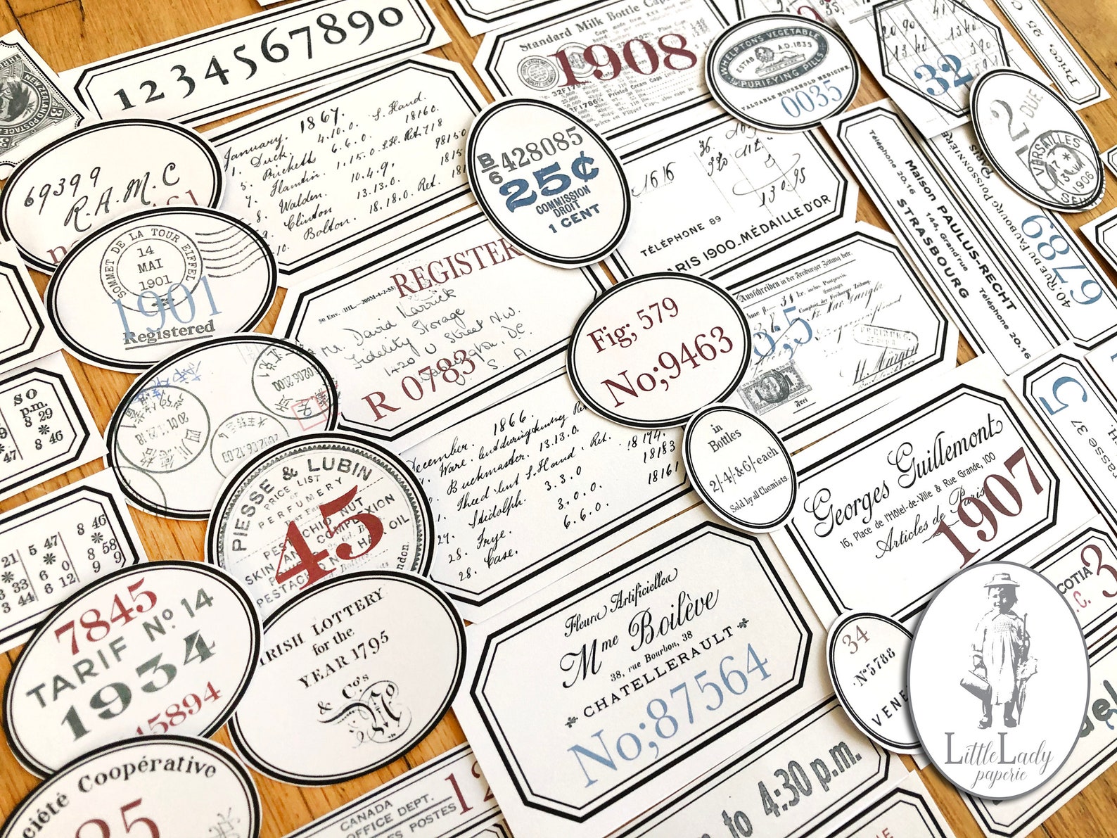 Digital Labels Digital Junk Journal Numbers Printable Random Numbers ...