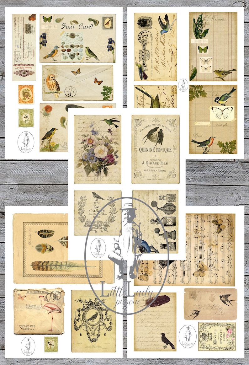 Ephemera Birds Printable Junk Journal Digital Ephemera Junk - Etsy